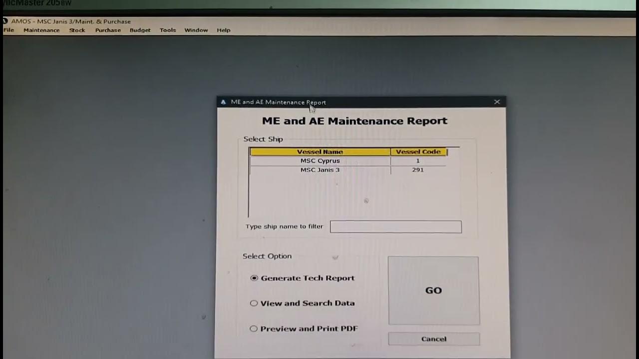 Learn AMOS, a Marine Software for asset Management# how to generate the ...