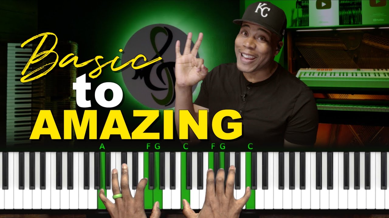 Basic to Amazing Substitution "Drop 2" Piano Chords - 3 Steps! - YouTube
