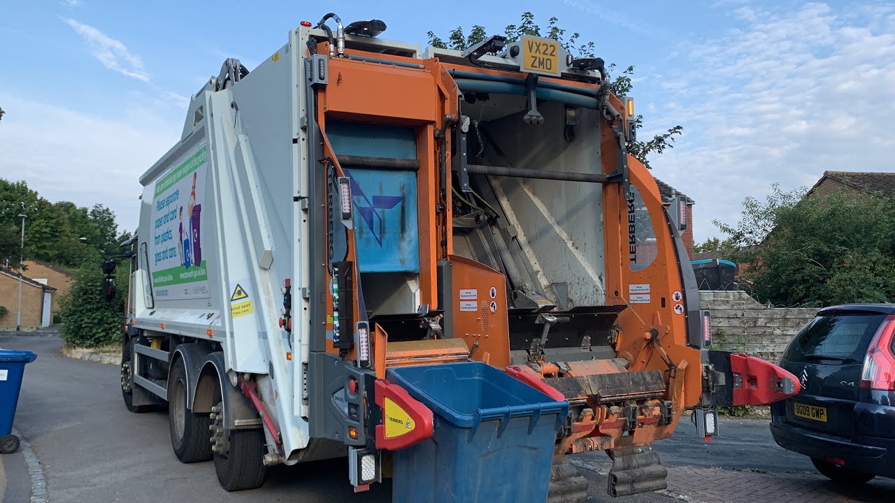 Dennis Elite 6 Bin Lorry on Split Recycling, ZMO - YouTube