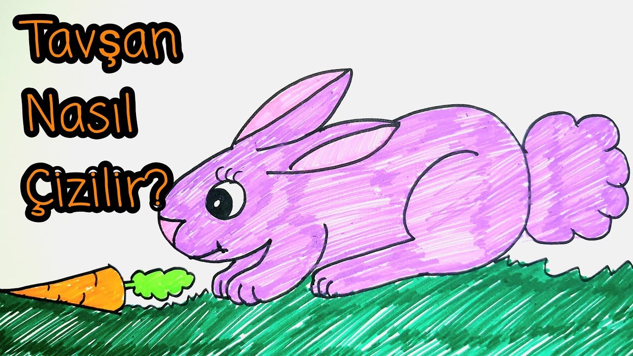 ⭐🐇💗Tavşan nasıl çizilir?⭐ 🐇💗 - Basit tavşan resmi - Kolay tavşan çizimi ...