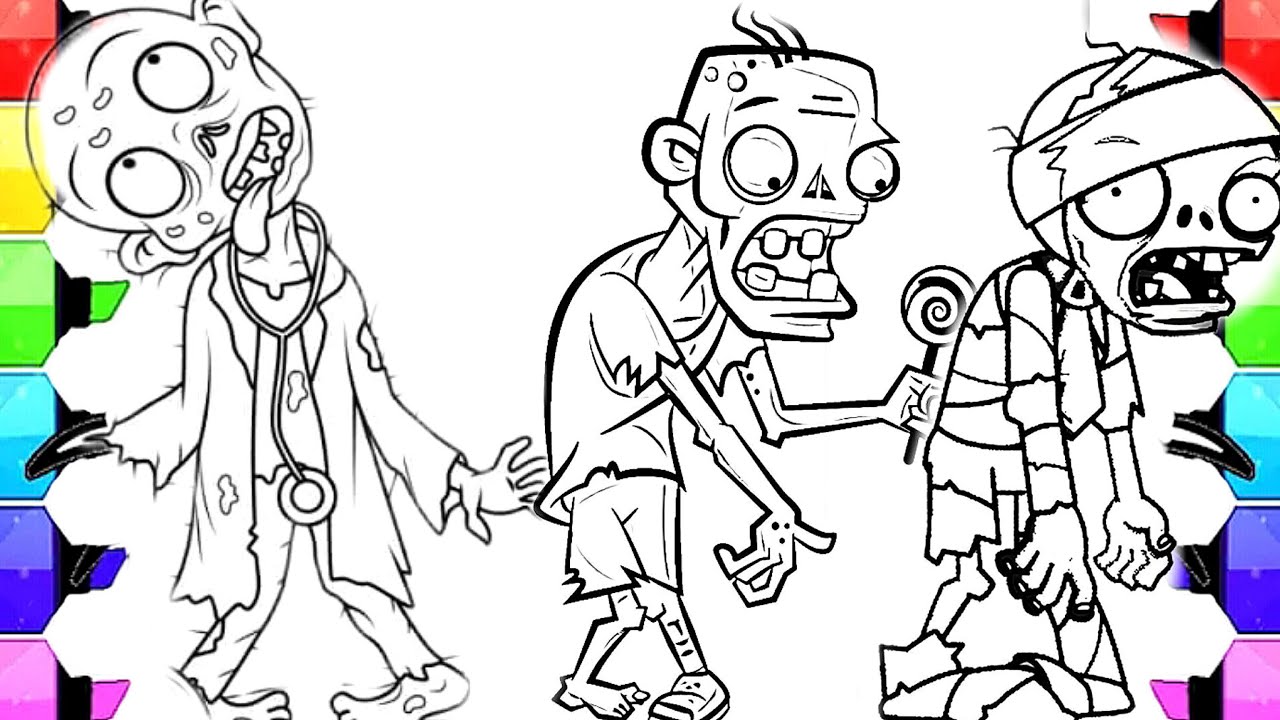 How to Draw a Zombie from Plants vs Zombies ( step by step ) // easy ...