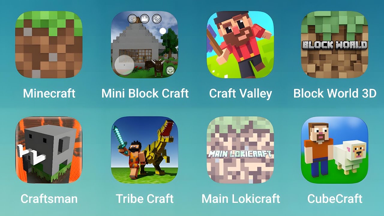 Minecraft, Mini Block Craft, Craft Valley, Block World 3D, Craftsman ...