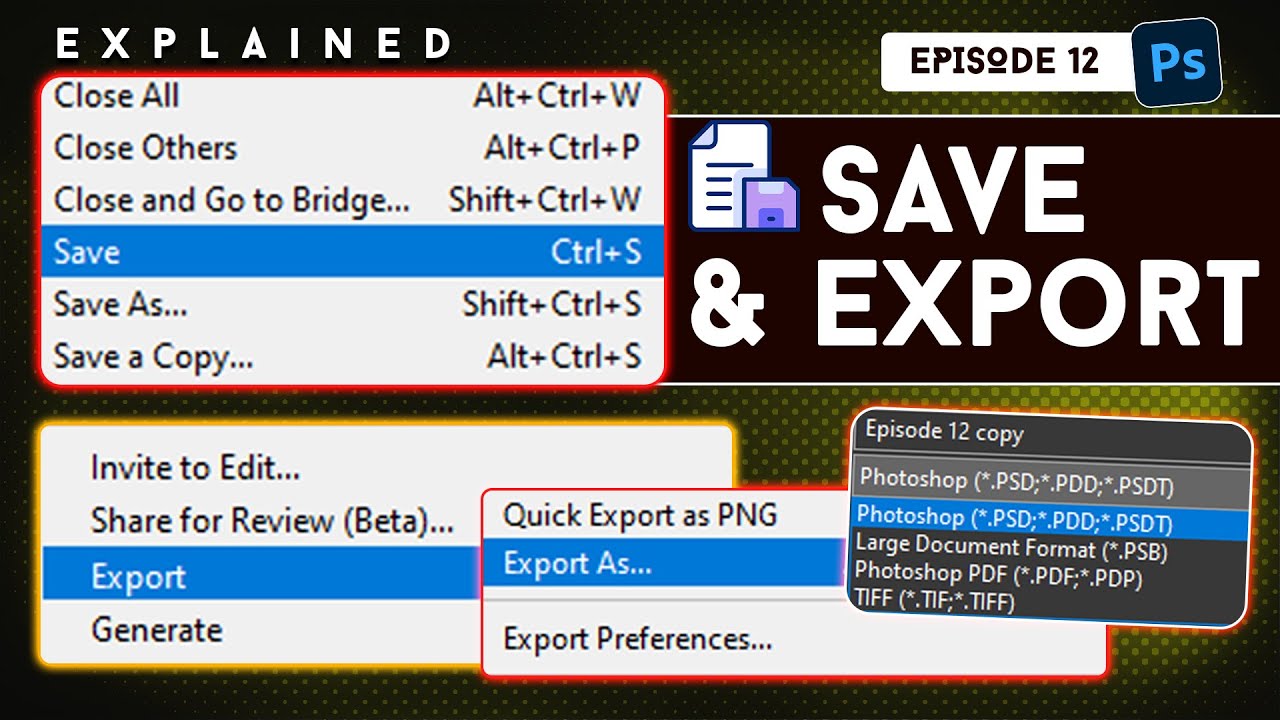 Save & Export in Photoshop | Photoshop Free Course (in Hindi) Episode ...