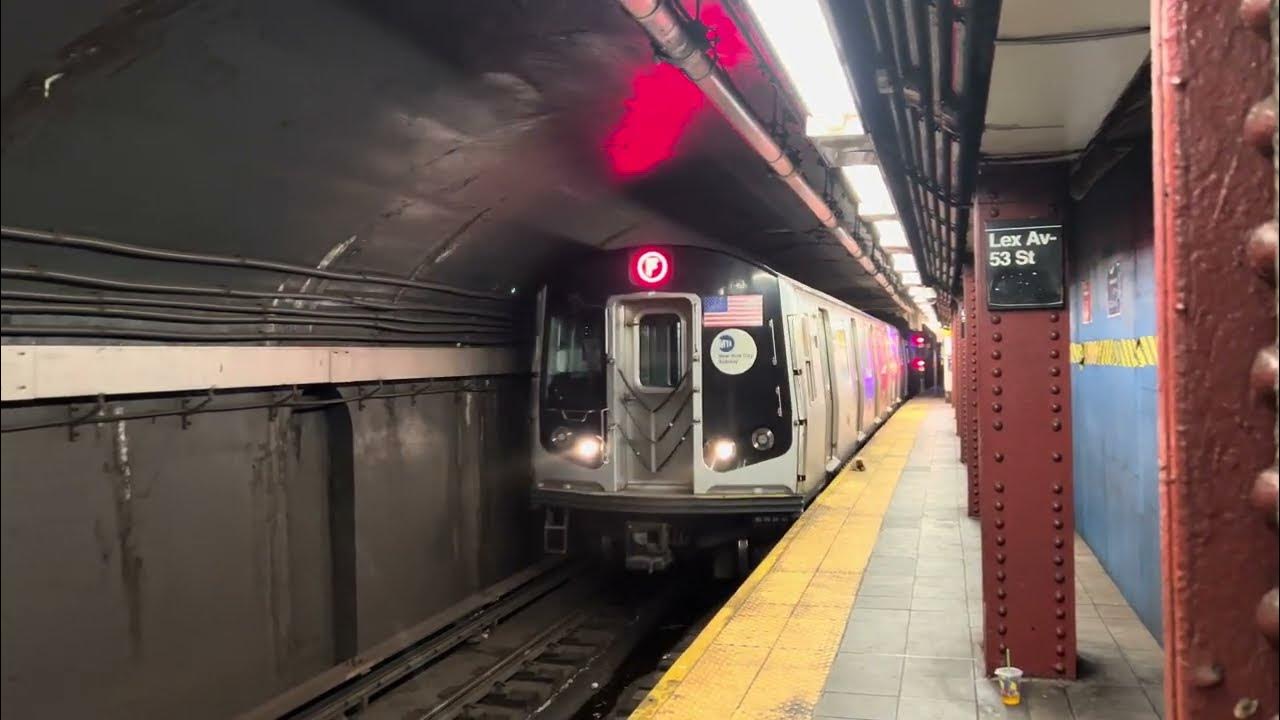 MTA New York City Subway Coney Island Bound Siemens R160B (F) Train via (E) Line @ Lexington Av ...