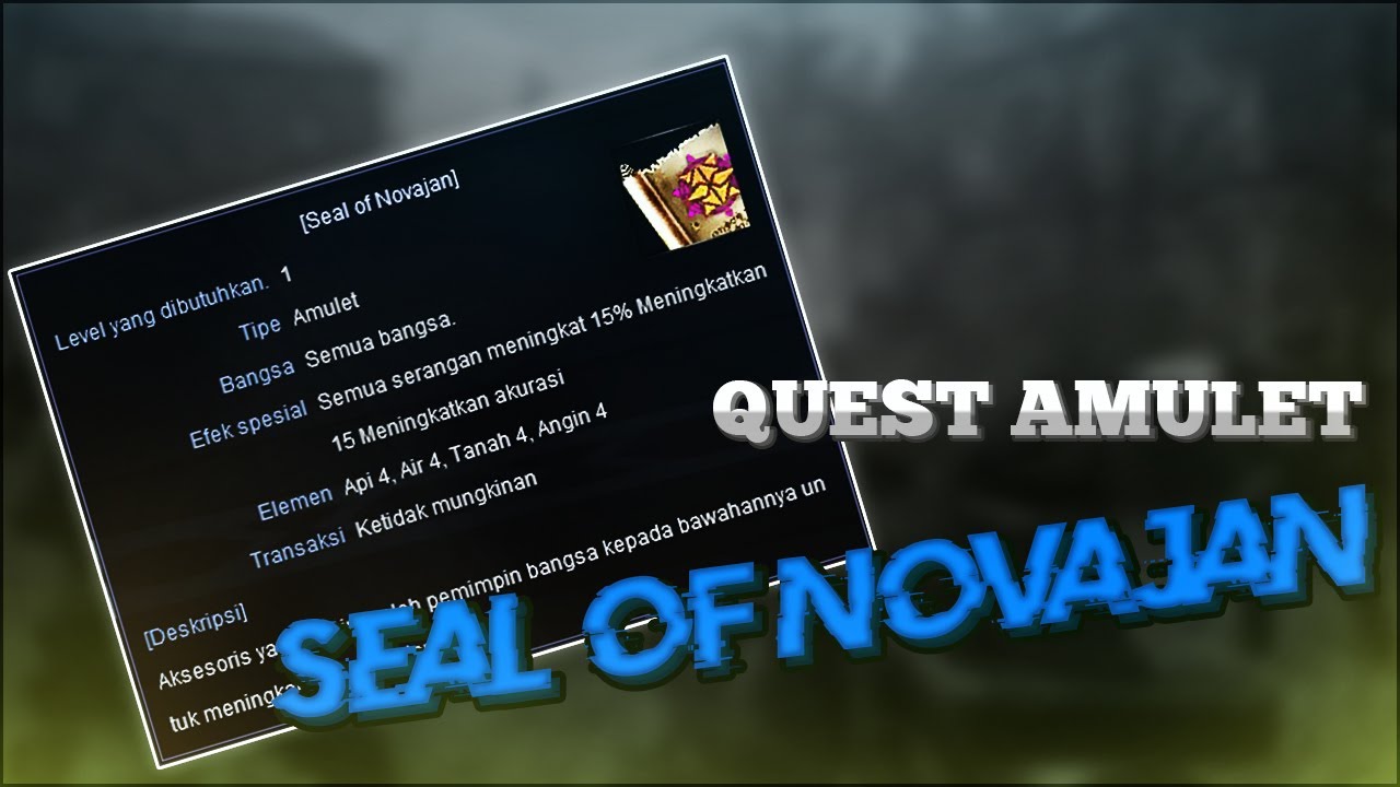RF Remastered : Quest Level 55 Amulet Seal Of Novajan buat Non Sultan ...