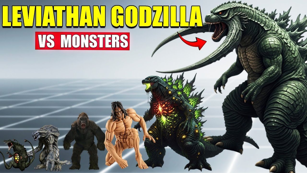 Leviathan Godzilla vs MonsterVerse Monsters | 3D Monster Size ...