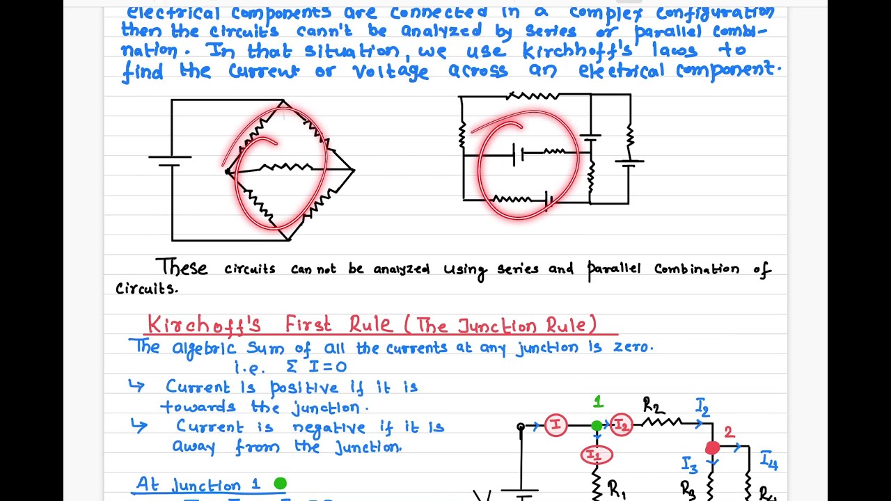 Kirchhoff's Rules # Junction Rule # Voltage Rule # Lecture 9 - YouTube