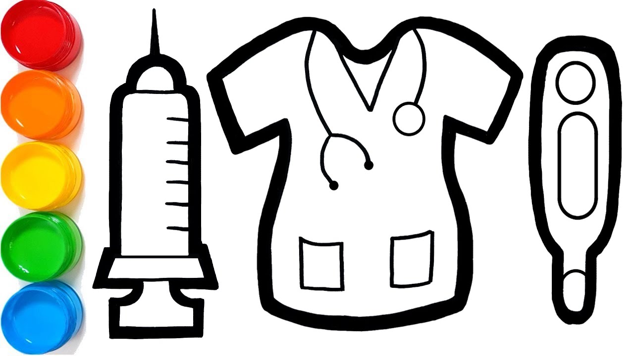 Doctor set drawing , Colouring and Painting for Toddlers, kid's Draw ...