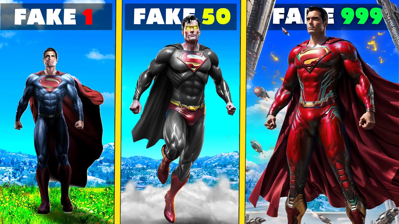 Fake SUPERMAN vs Real SUPERMAN in GTA 5 - YouTube