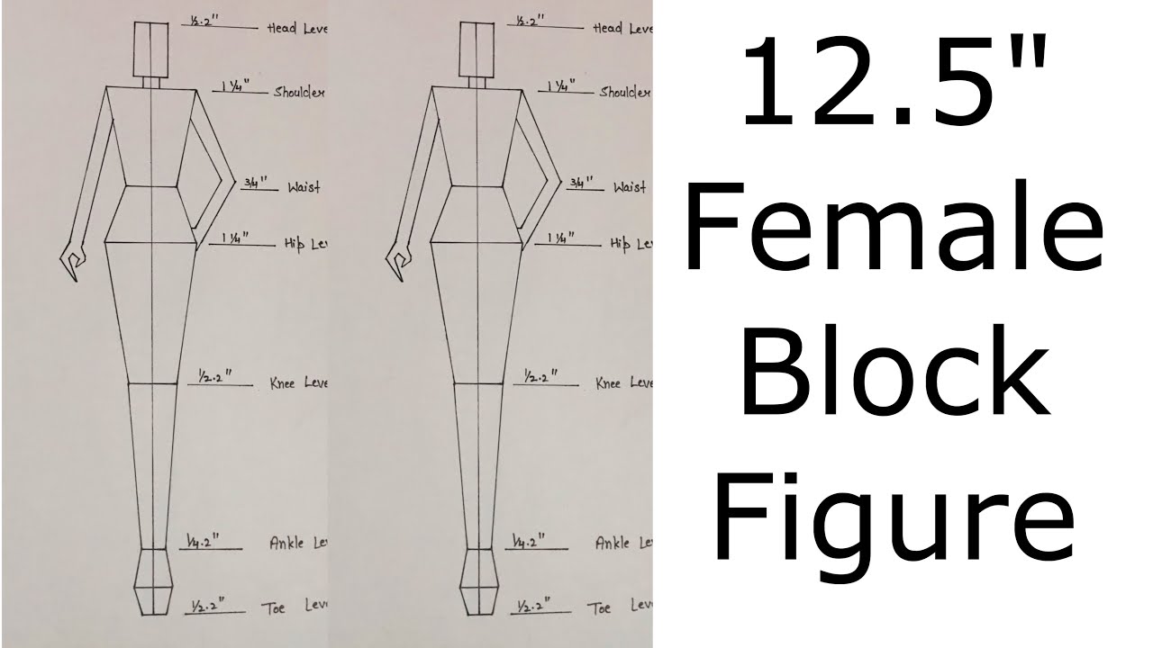 12.5" Female Block Figure Draw | Fashion Illustration| - YouTube