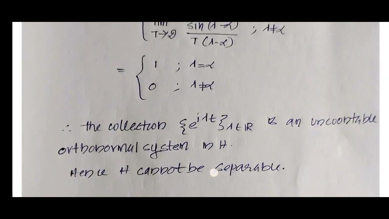 Example of Non separable Hilbert Space-S3 Functional Analysis - YouTube