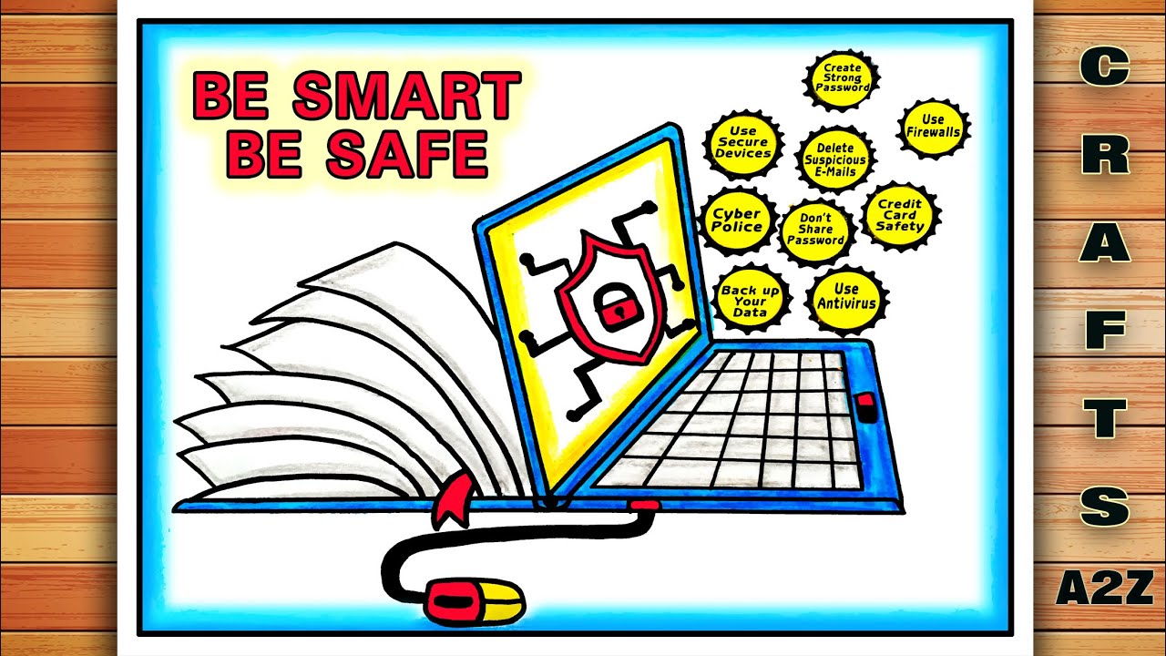 Computer Security Day Drawing | Safer Internet Day Poster | Cyber ...