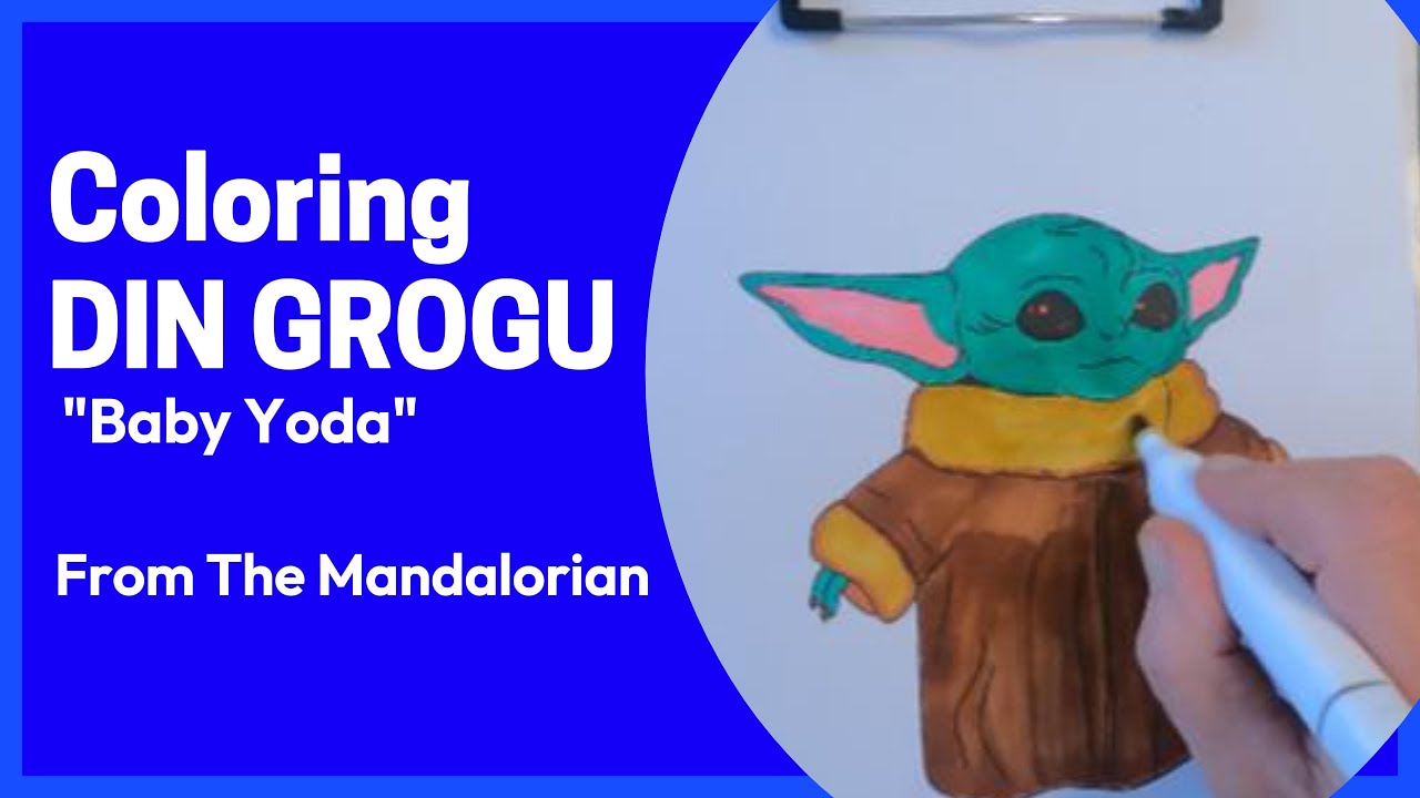 Coloring Grogu "Baby Yoda" from The Mandalorian -- Coloring Pages - YouTube