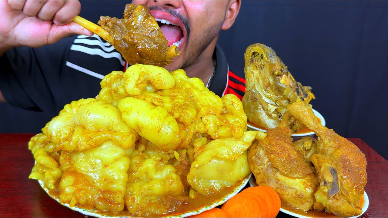 Eating Most Oily Mutton Fat Curry, Mutton Nalli Curry, Fish Head Curry ...