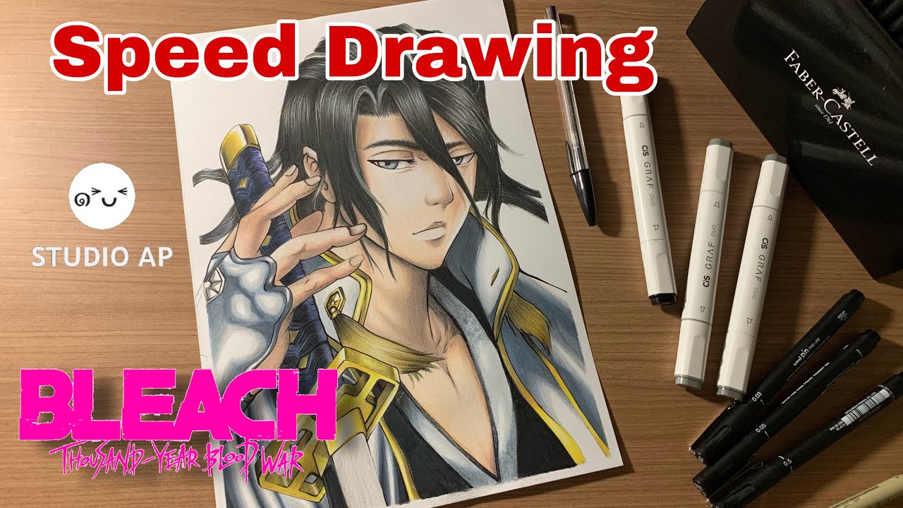 Speed Drawing - Byakuya Kuchiki - YouTube