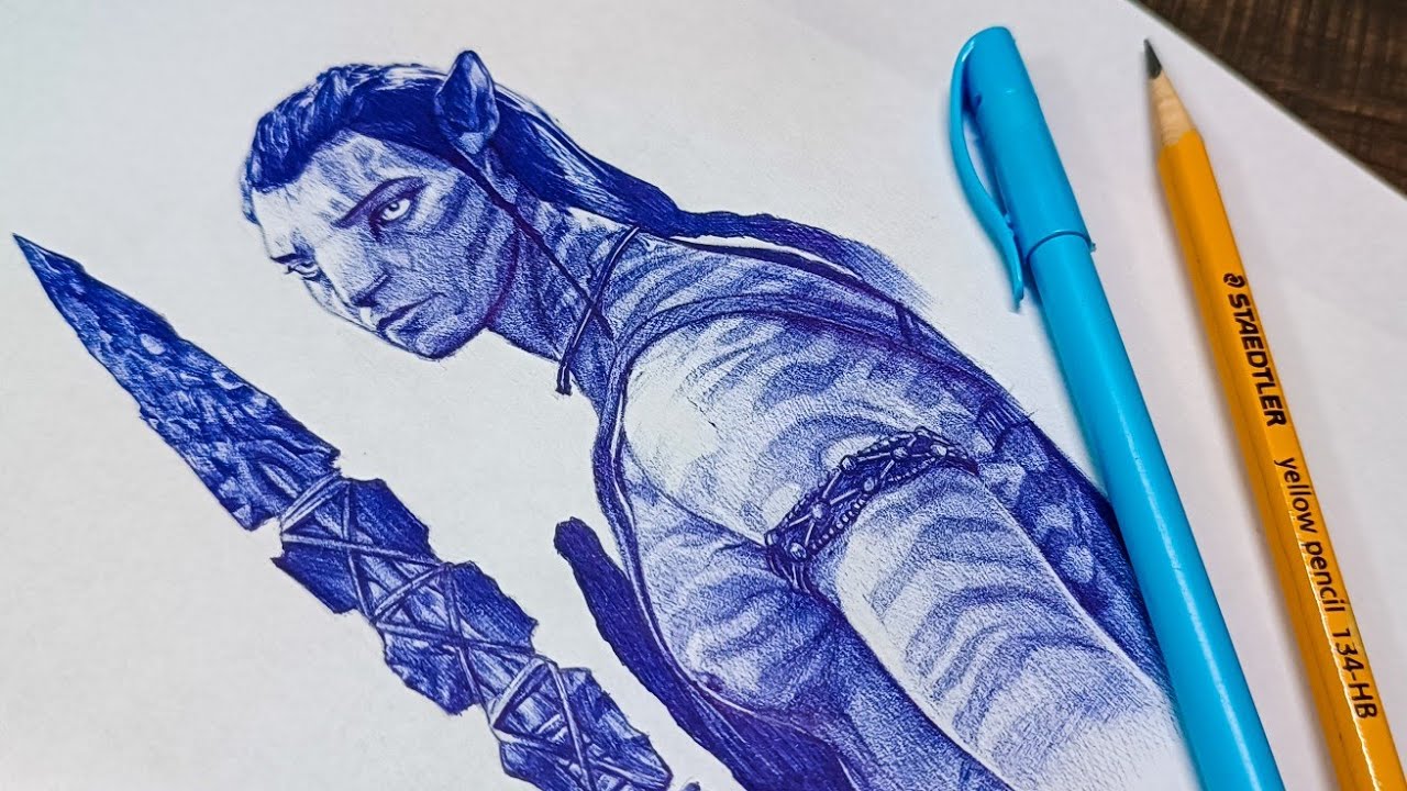 Drawing Avatar : Jake Sully | Avatar Pen Drawing | Realistic Avatar ...