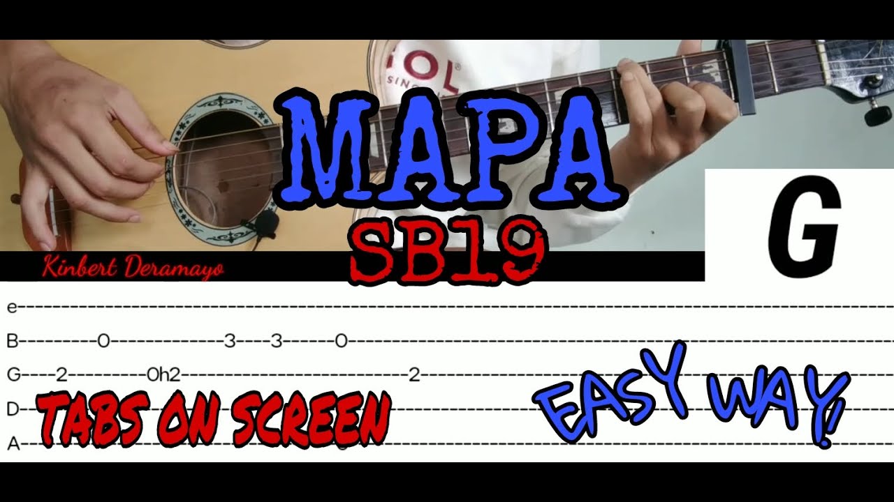 Mapa-SB19(Easy tabs)|Guitar fingerstyle|Tabs+Chords - YouTube