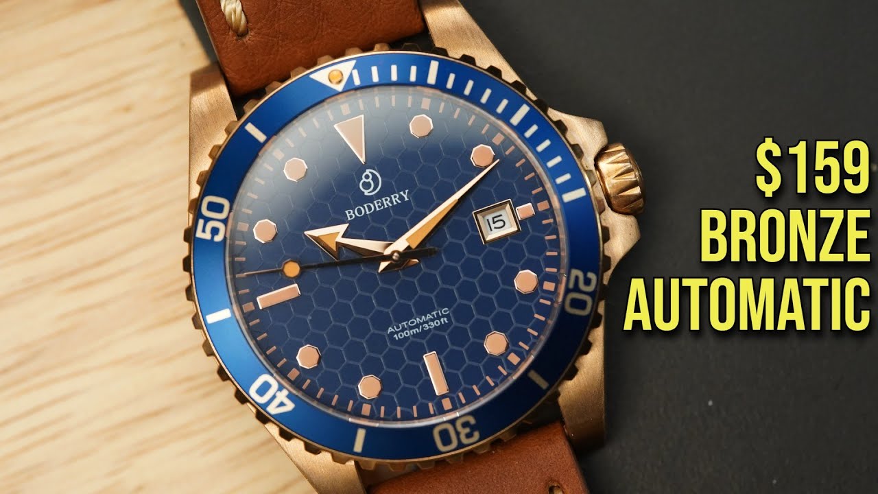 Boderry Automatic Bronze Diver Watch SEATURTLE OCEAN Only $159 Navy ...