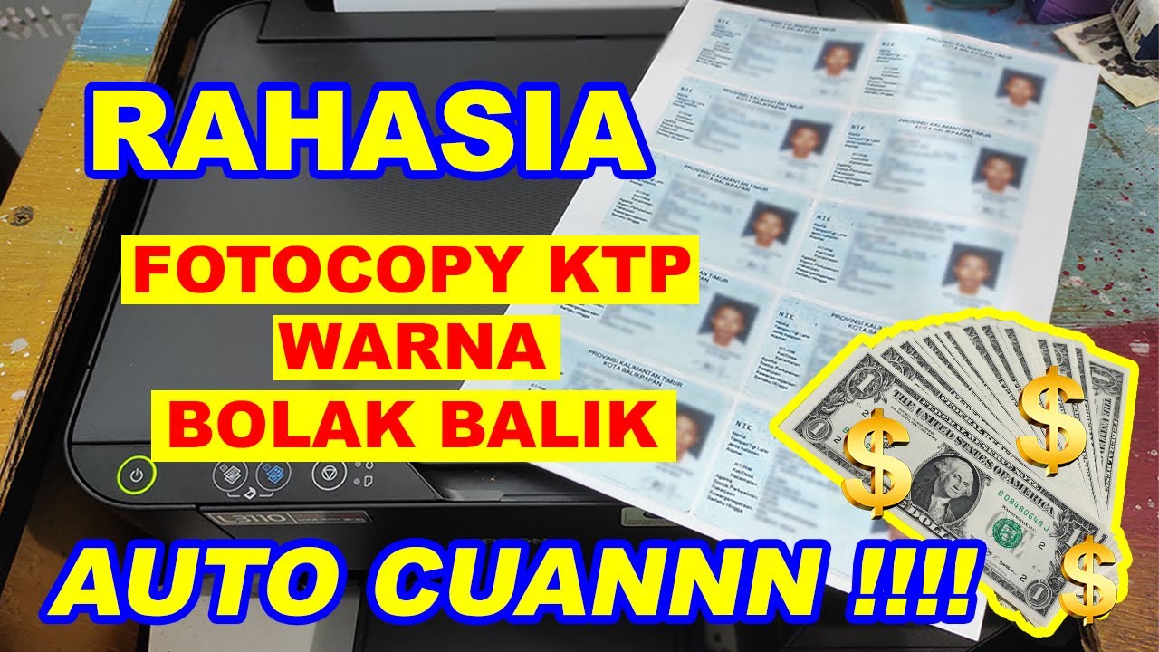PRINT / FOTOCOPY KTP JADI BANYAK CUMA 1 LEMBAR KERTAS - YouTube