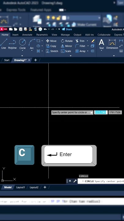 How to use circle command in autocad!#autocad - YouTube