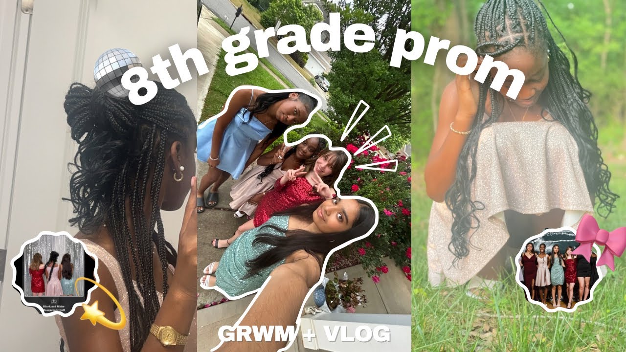 8TH GRADE DANCE | grwm + vlog | getting my dress, makeup, nails ...