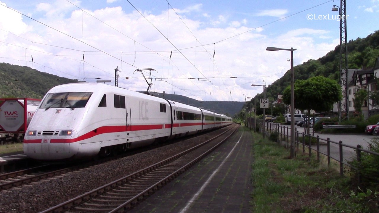 High Speed ICE 1 (BR 401) in Oberwesel am Rhein - YouTube