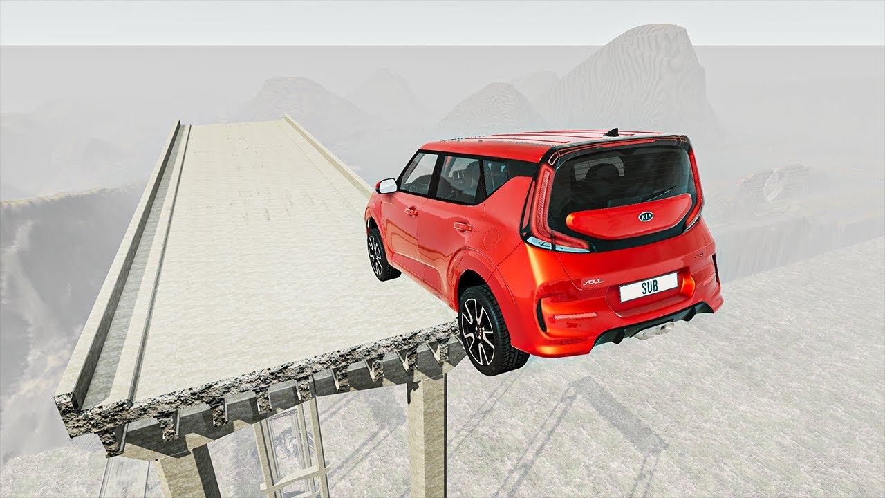Cars vs Unfinished Bridge #2 – BeamNG.drive - YouTube