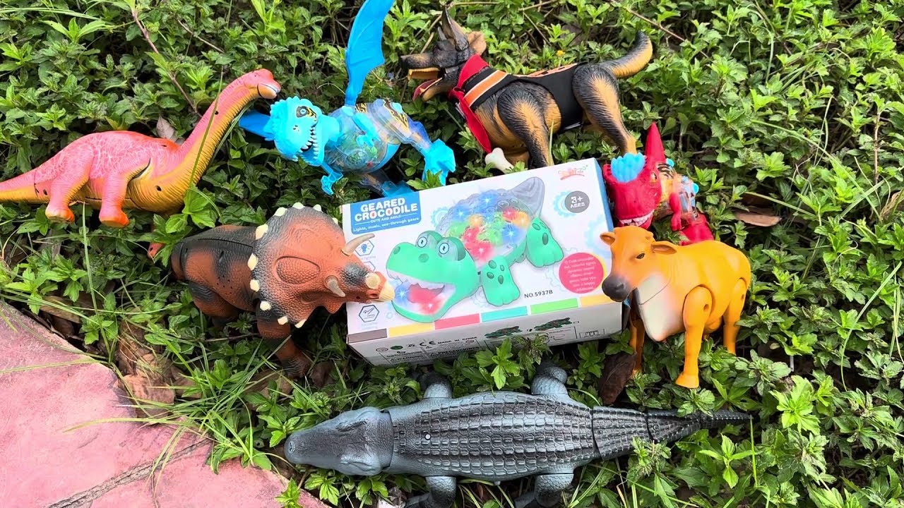 Unbox Gear crocodile and review dinosaur triceratops brachiosaurus T ...