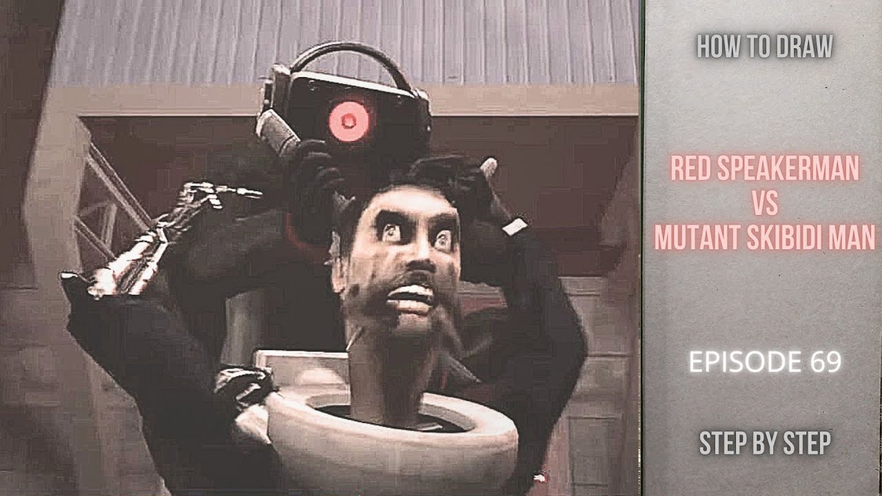 skibidi toilet 69 DRAWING Red Speakerman 🔪🔪 VS Mutant Skibidi Man 🧟‍♀️ ...