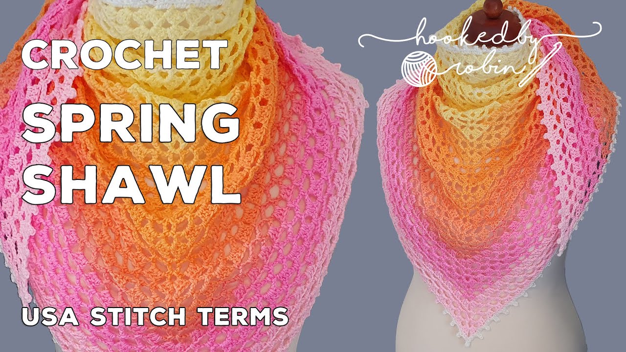 Crochet Spring Triangle Shawl 🌸 (Quick, Easy, Lightweight & Lacy!) - YouTube