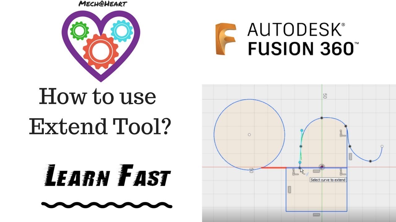 How to use Extend tool Autodesk Fusion 360 - YouTube