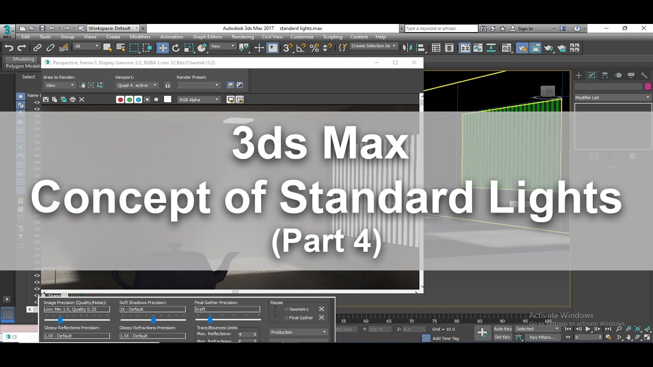 3DsMax Tutorials, Learn Concept of Standard Lights in 3dsmax ( Part 4 ...