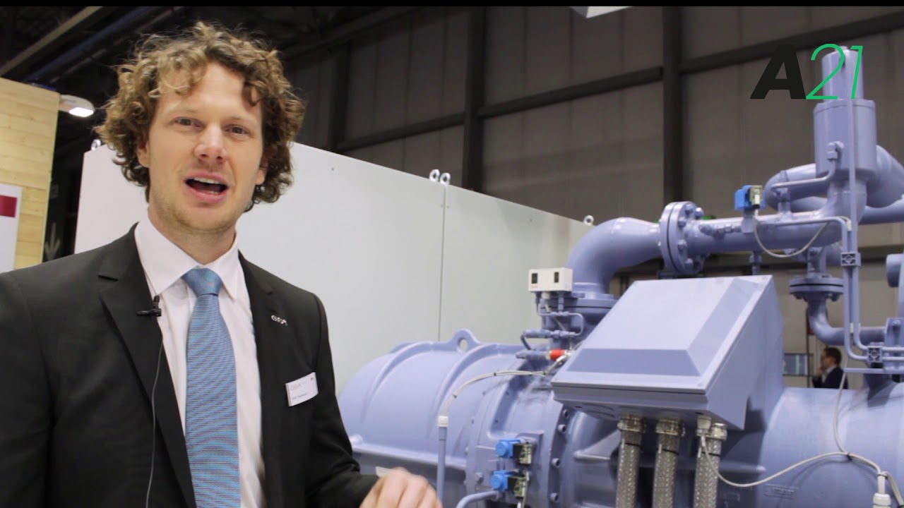 GEA Introduces Ammonia Chiller & Screw Compressor At Mostra - YouTube