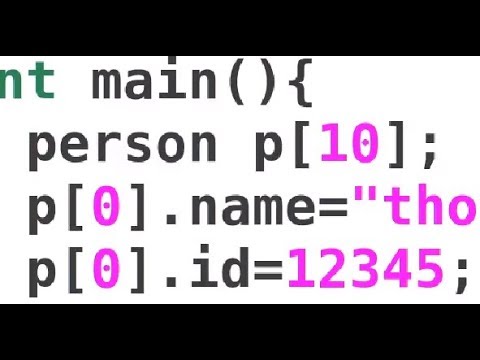 Short lecture 7: C program - array of structs - YouTube