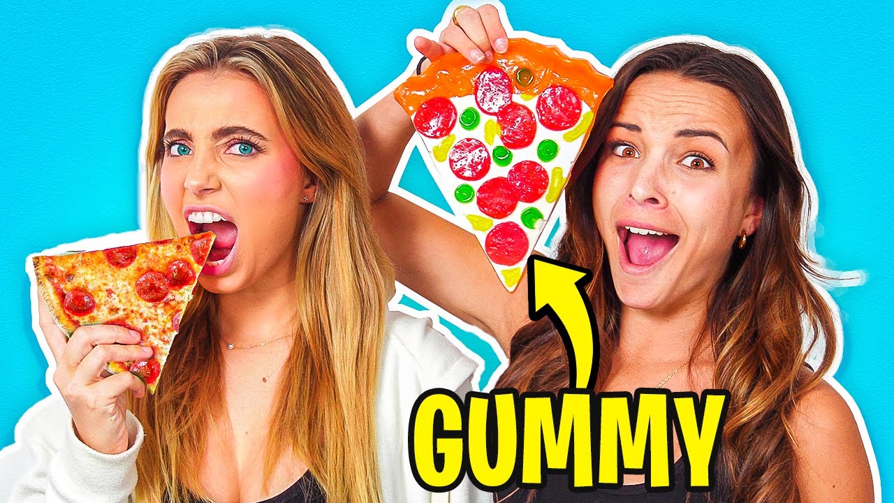 GUMMY FOOD vs REAL FOOD!! PIERSON WODZYNSKI VS LEXI HENSLER - YouTube