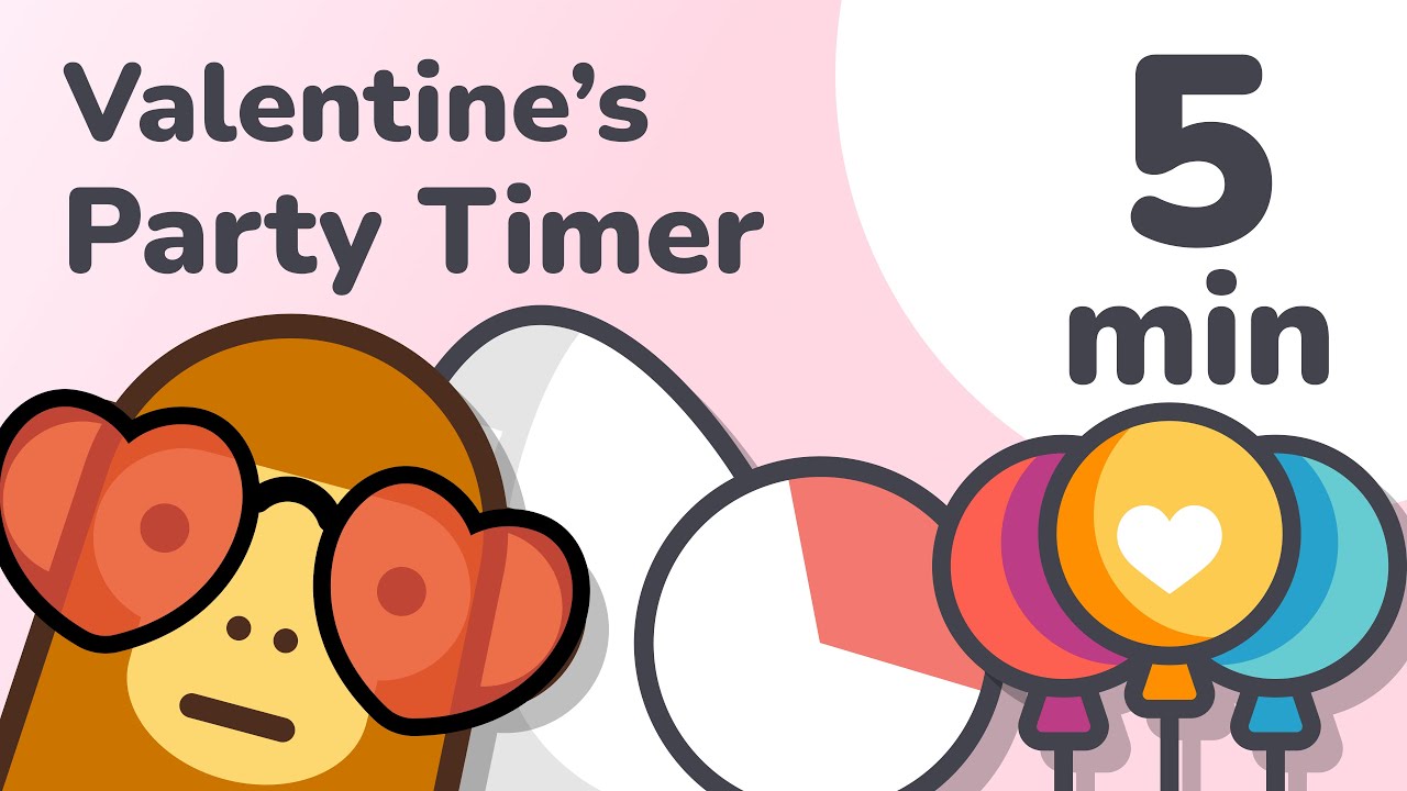 5 Minute Valentine's Party Timer for Kids (Visual Countdown) - YouTube