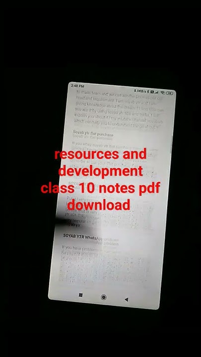 resources and development class 10 notes pdf download - YouTube