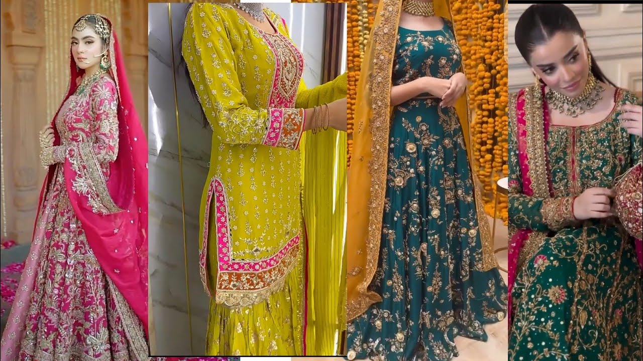 mehndi dress | latest mehndi mayo dress design 🙀 - YouTube