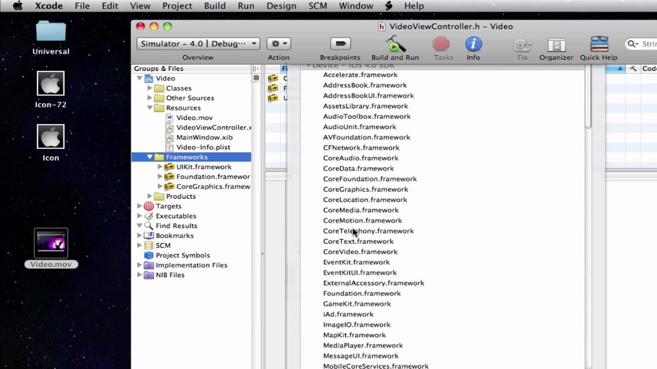 X Code Tutorial How To Play A Video Ios 4 Part 1 Youtube 6803