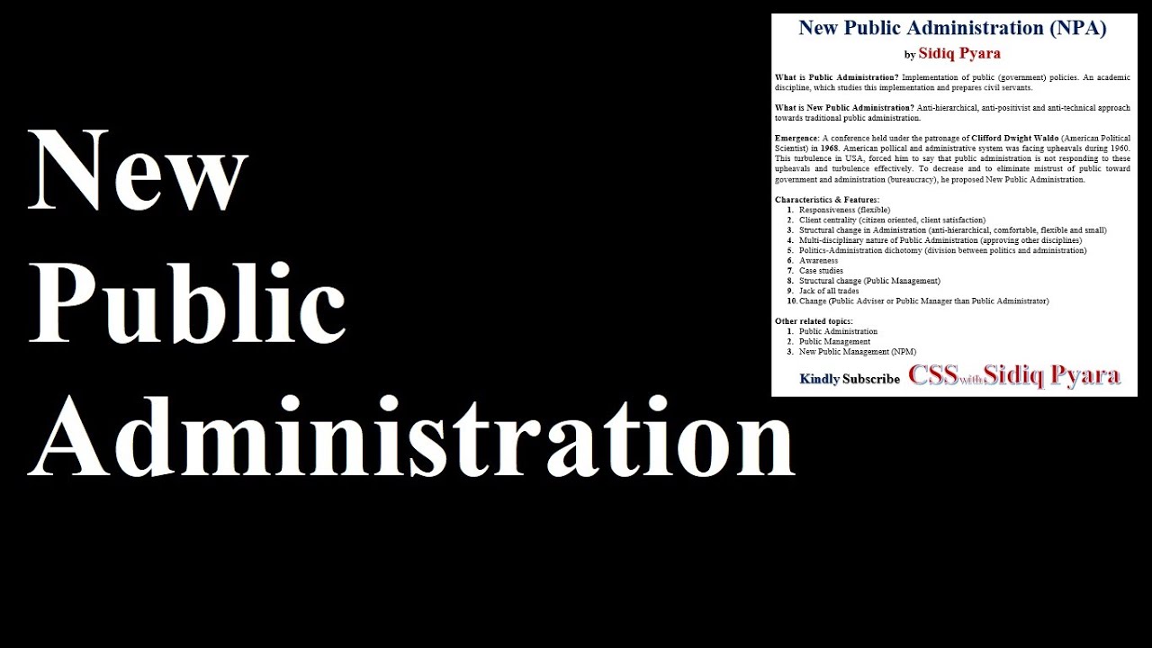 What is New Public Administration? CSS/PMS Public Administration ...