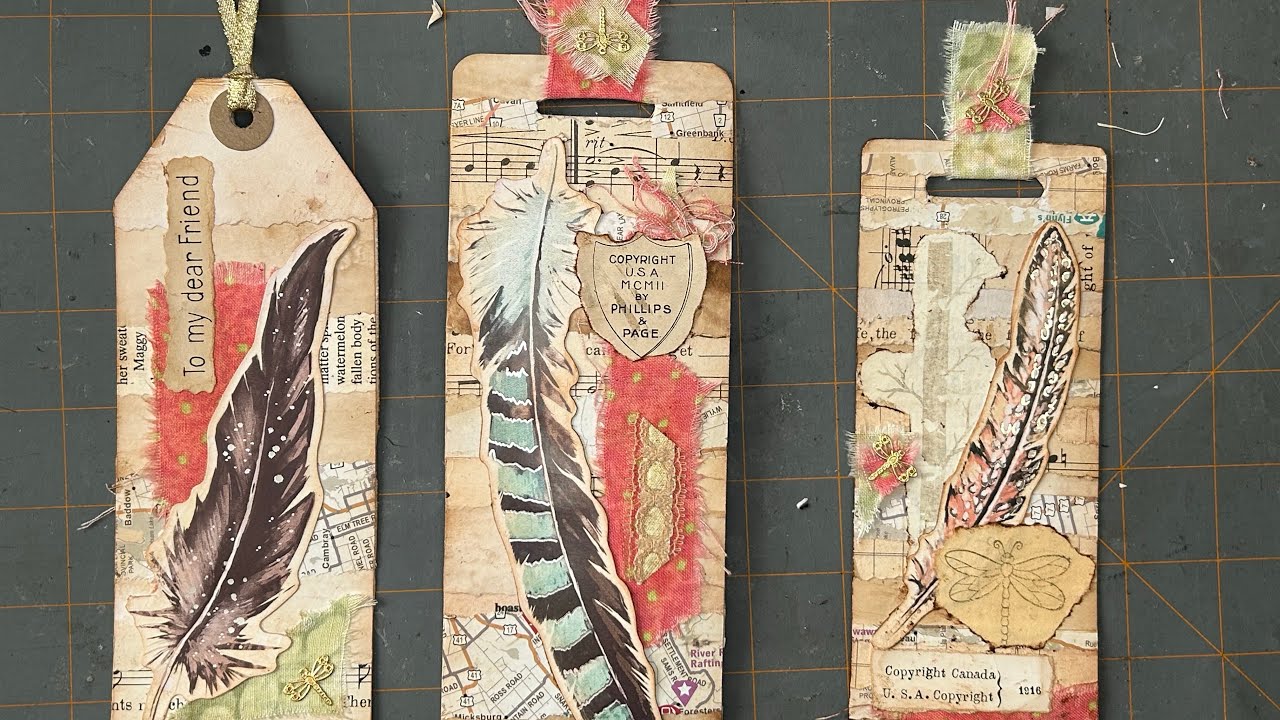 Decorating tags for the 10 x 13 envelope scroll journal- part 4 - YouTube