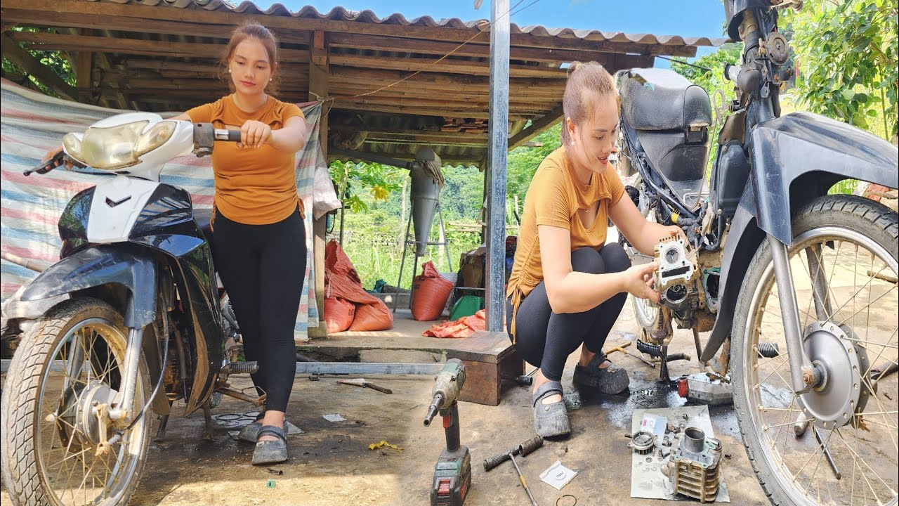 Genius girl. Repair and restore SIRIUS 110CC motorbike - YouTube