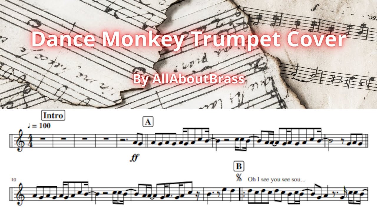 Tones and I - Dance Monkey / Trumpet Cover - Play Along - YouTube