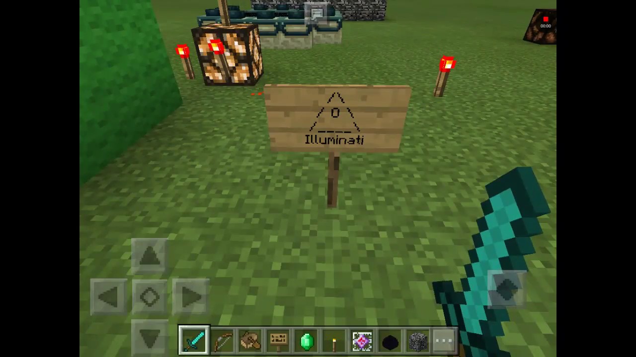 How to Make an Illuminati Sign in Minecraft PE - YouTube