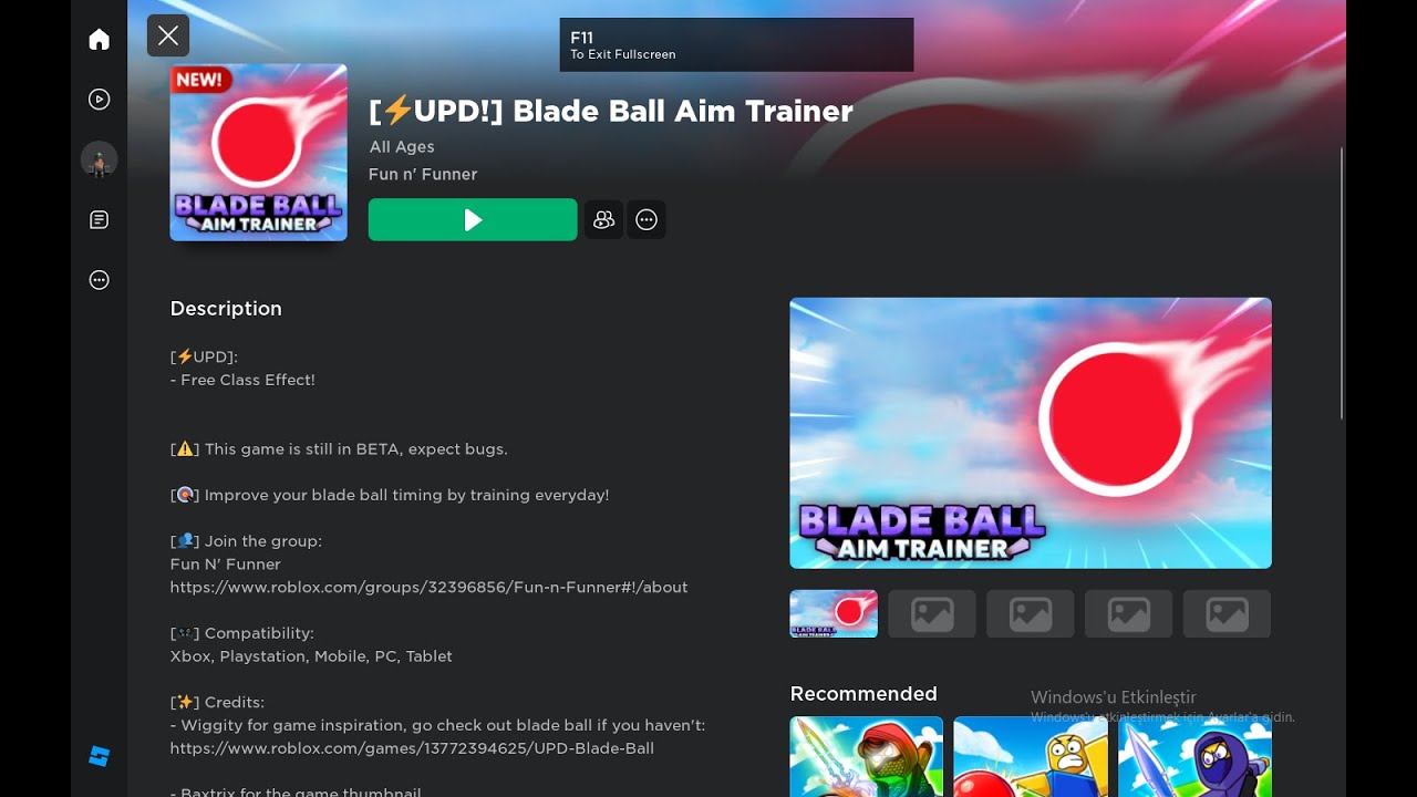 blade ball aim trainer oynadım - YouTube