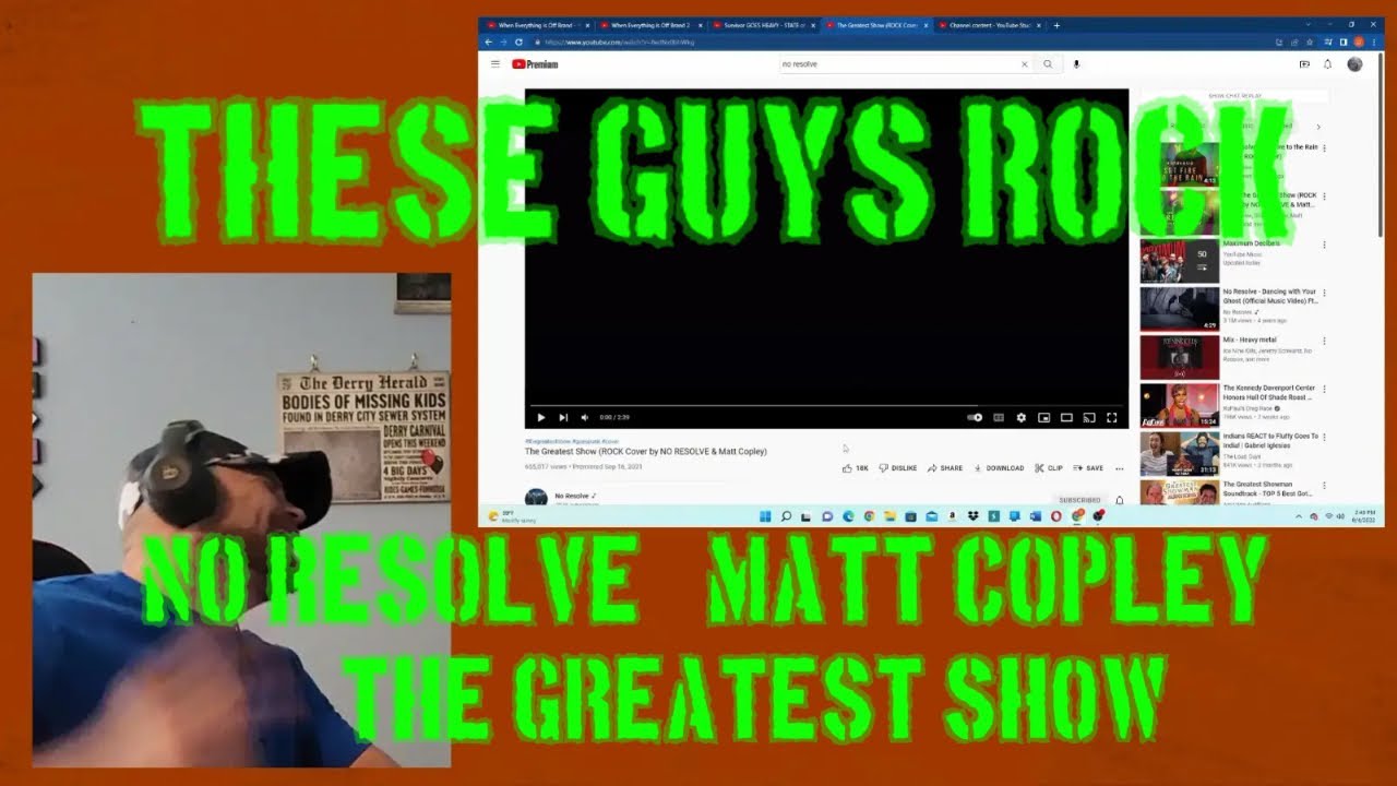 Reacting to The Greatest Show (ROCK Cover by NO RESOLVE & Matt Copley ...