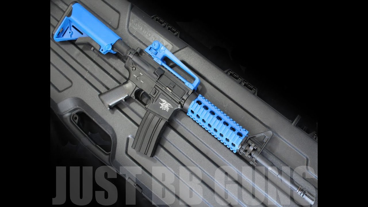 NEW SRC M4 RIS BLUE AIRSOFT GUN - YouTube