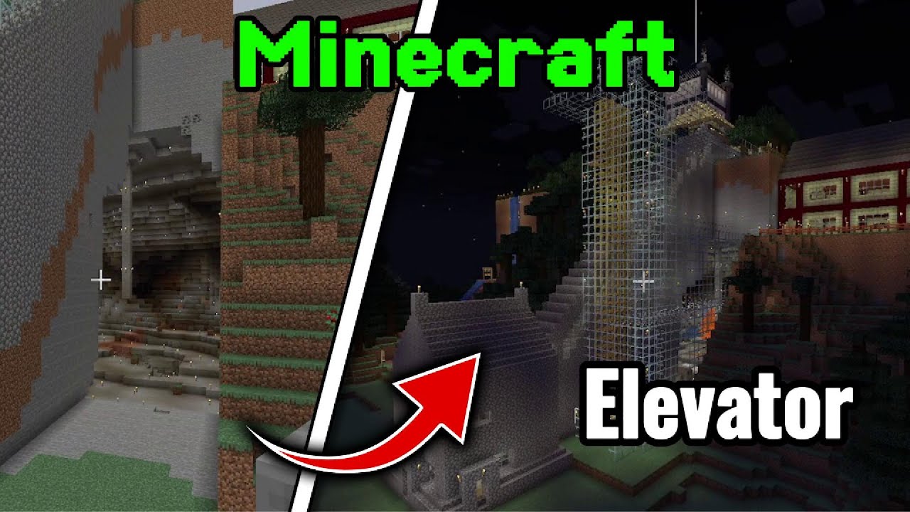 Minecraft | I created working elevator in minecraft using scaffolding ...