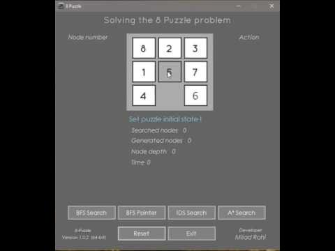 Artificial intelligence - Solving the 8 Puzzle problem - BFS - IDS - A* - YouTube