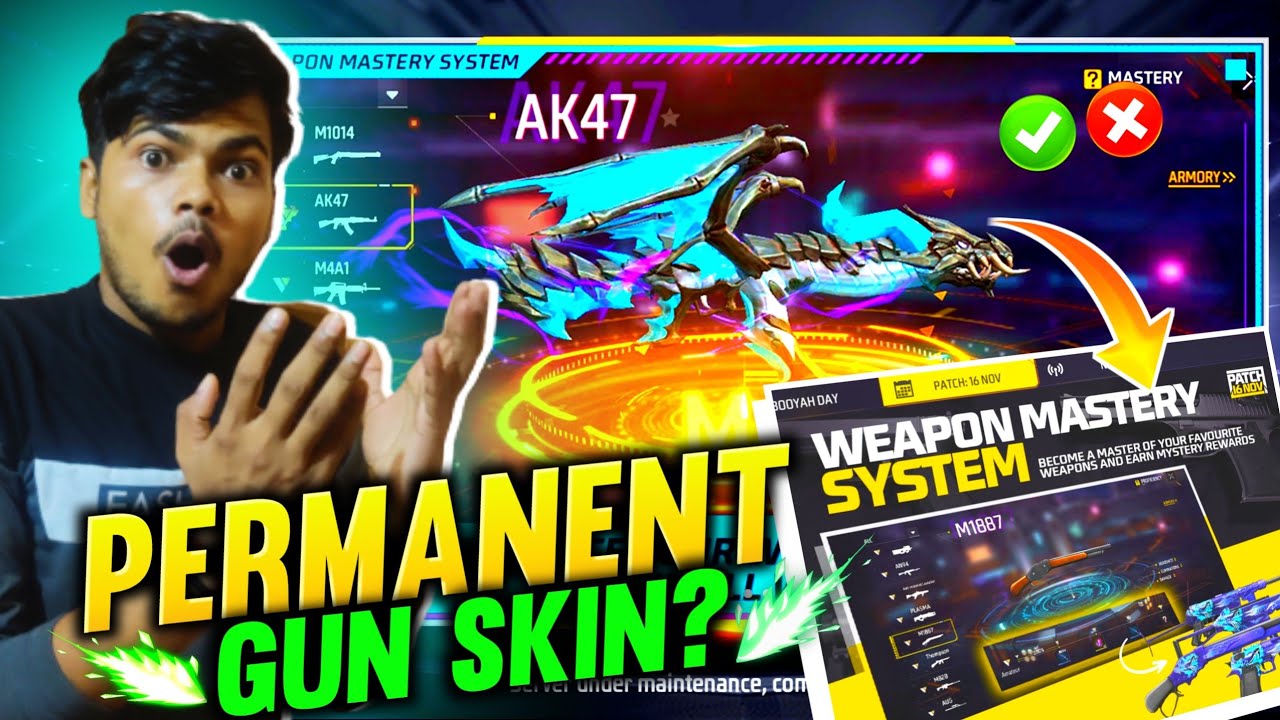 Weapon Mastery System Free Fire - How To Get Permanent Gun Skin In Weapon Mastery System Free ...